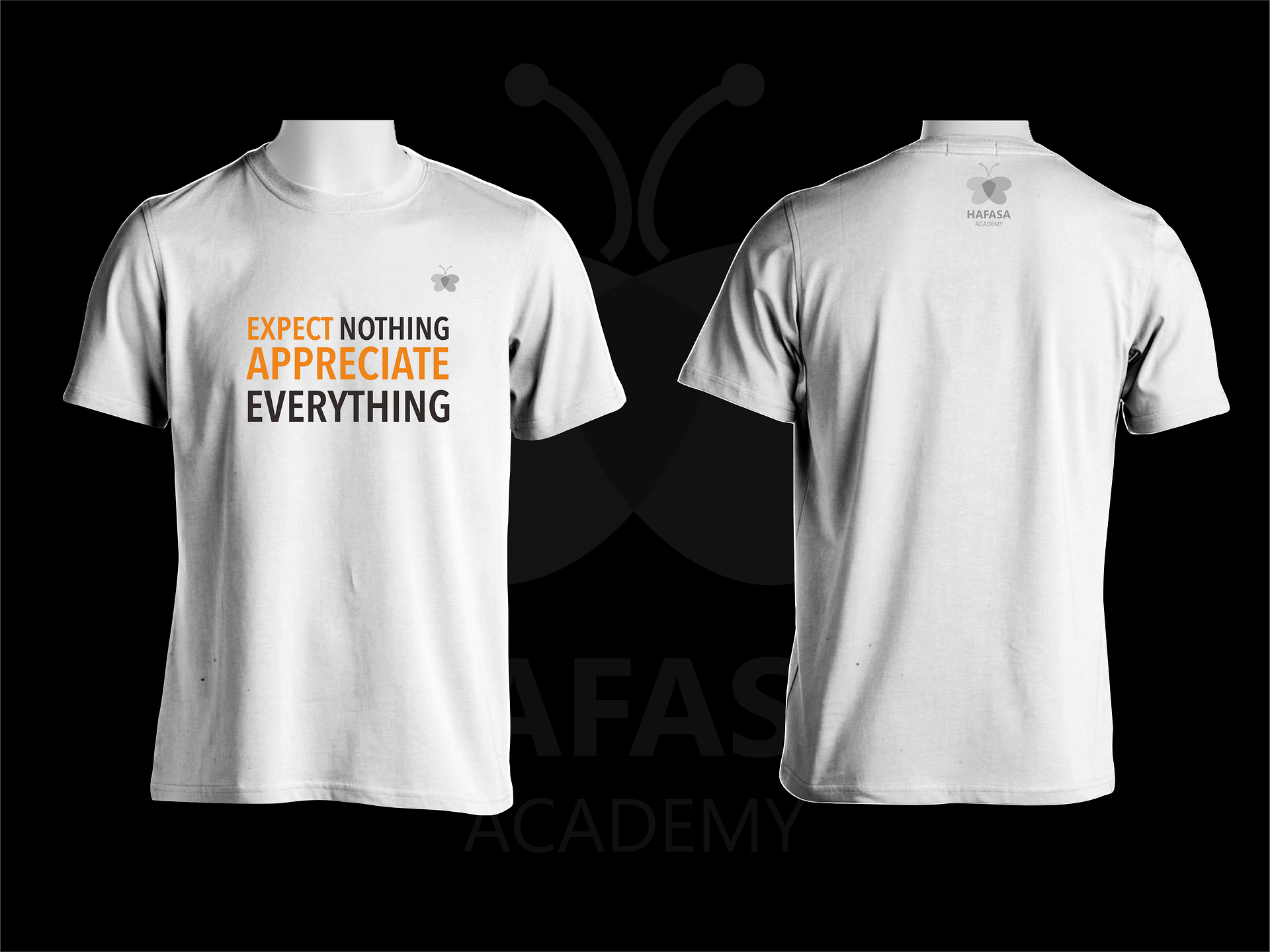 HAFASA T-SHIRT LEFT LOGO "EXPECT NOTHING APPRECIATE EVERYTHING ...